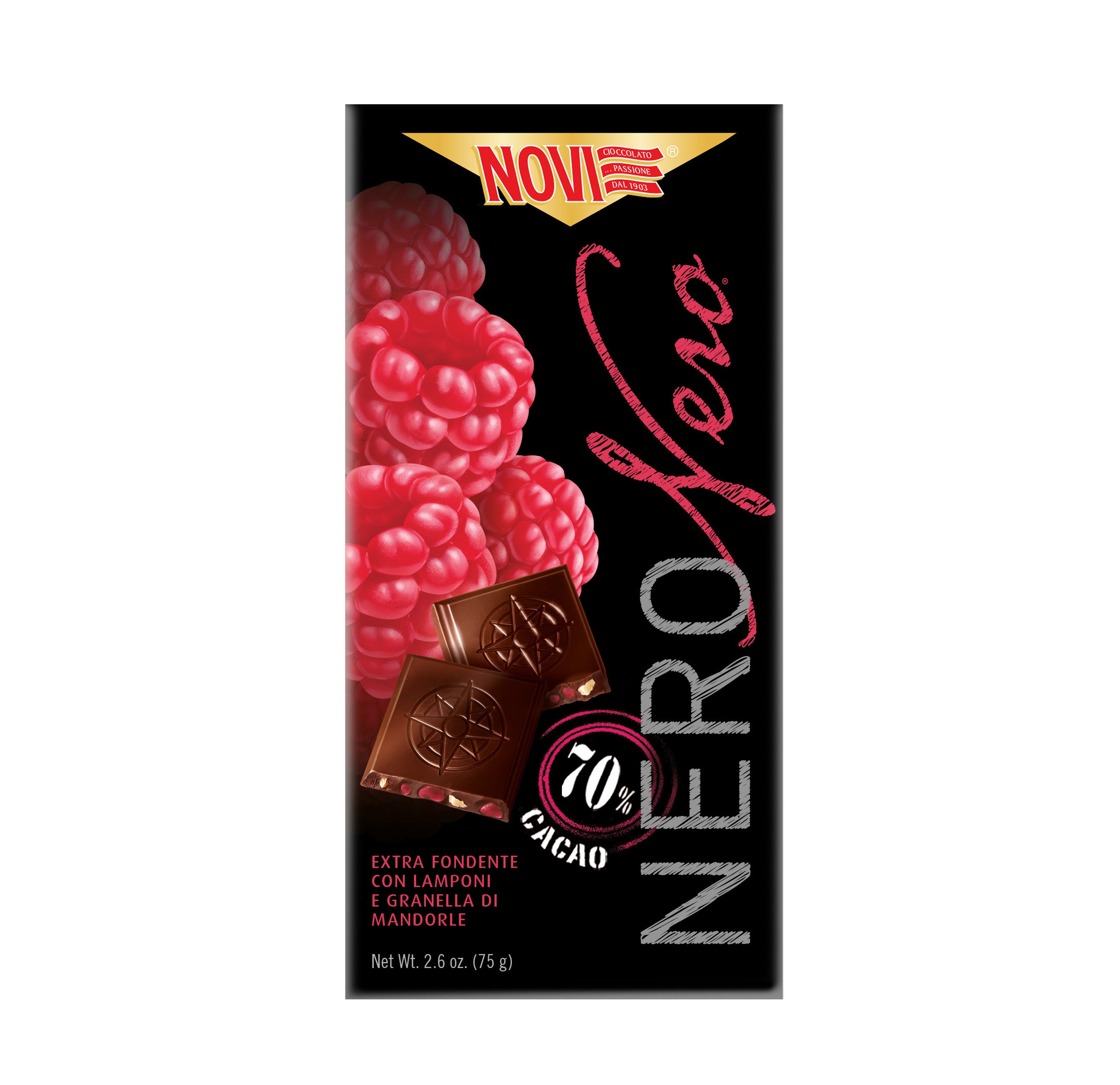 Novi Nero Nero Dark Chocolate Raspberry & Almonds – Gigi Importing